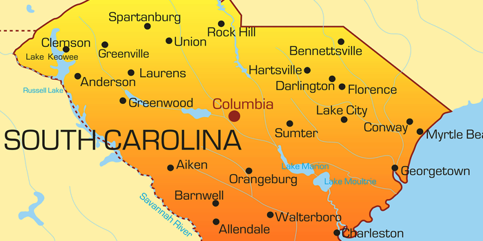 South Carolina Regions Map
